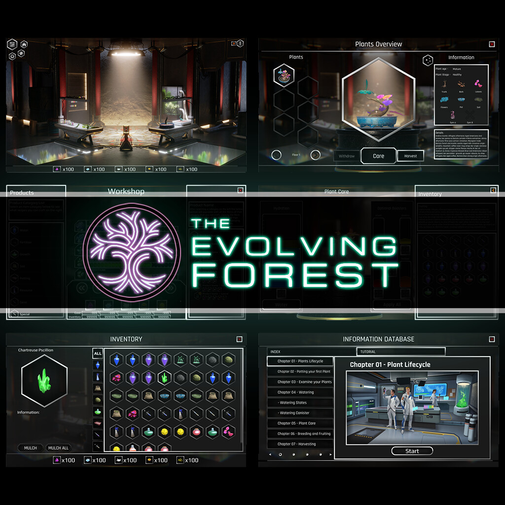 ArtStation - The Evolving Forest - Main Game UI/UX Design (E.A. Version)