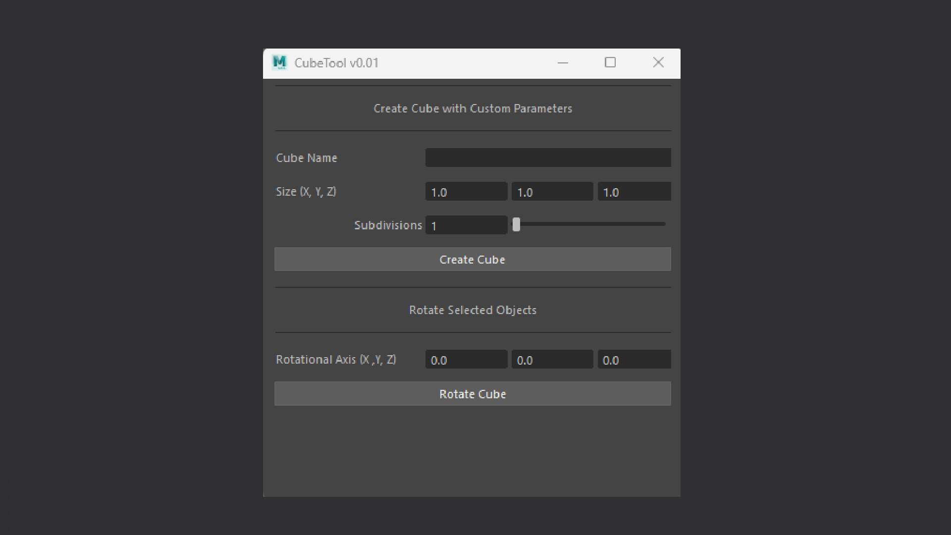 ArtStation - Cube Tool Script for Maya