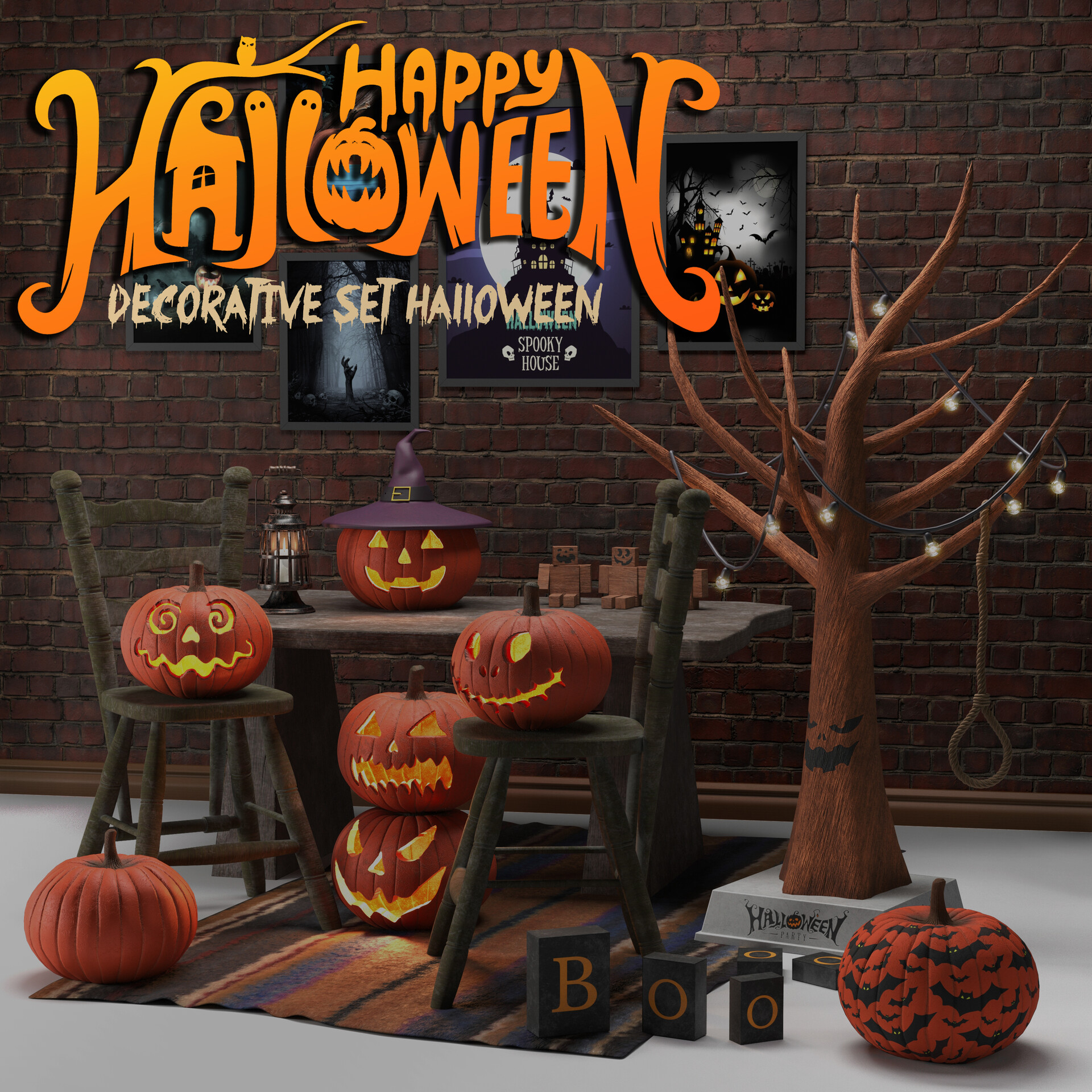 ArtStation - Halloween Decorative set 3D model