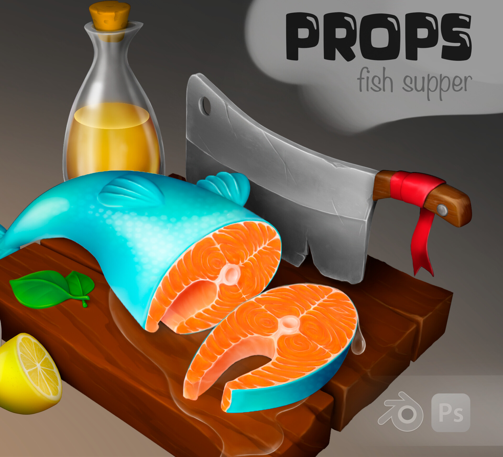 ArtStation - Props. Fish supper.