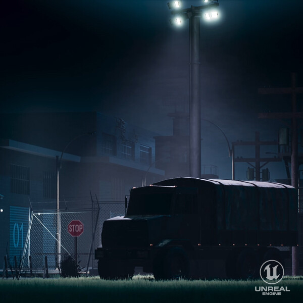 ArtStation - Lighting and Composition: Military Base Night