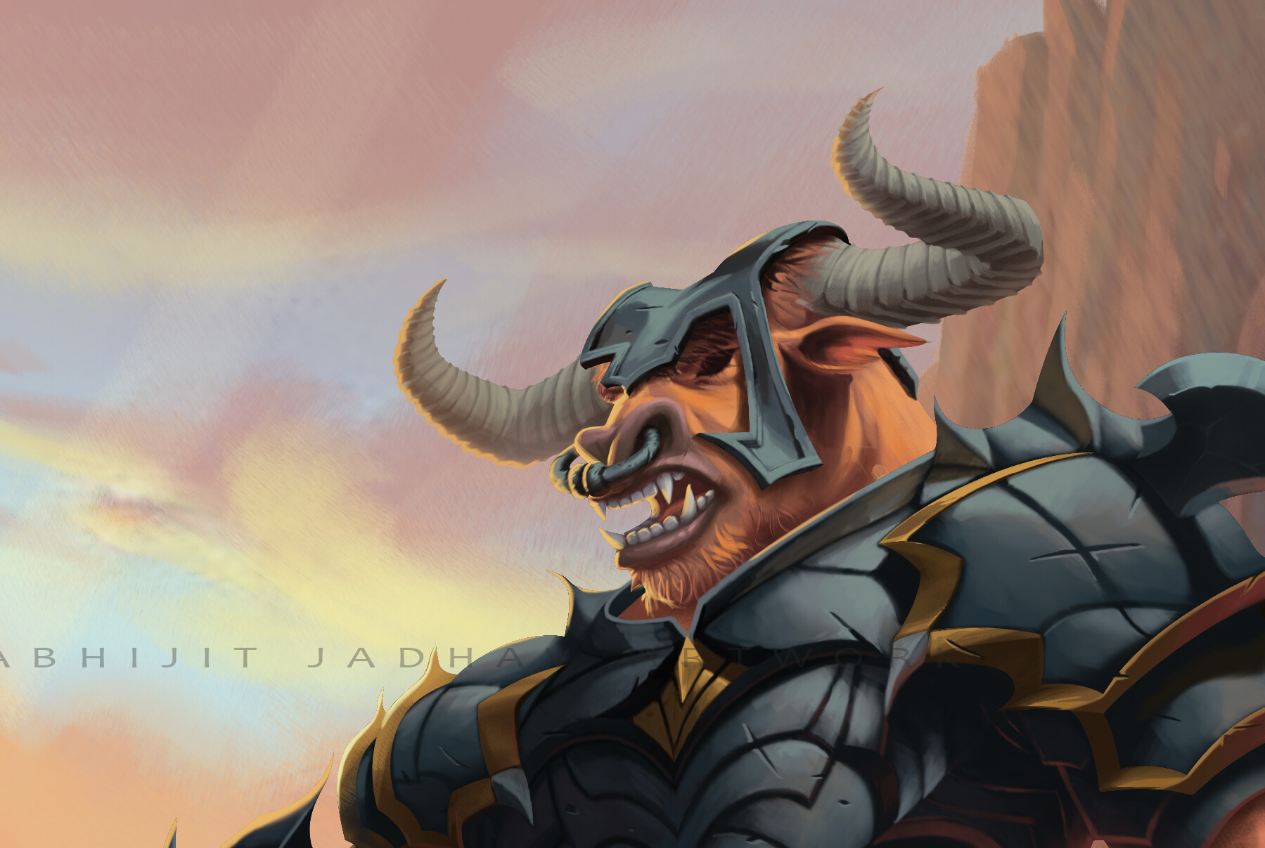 ArtStation - MHAHISHSURA {demon king} BUFFALO DEMON and his army