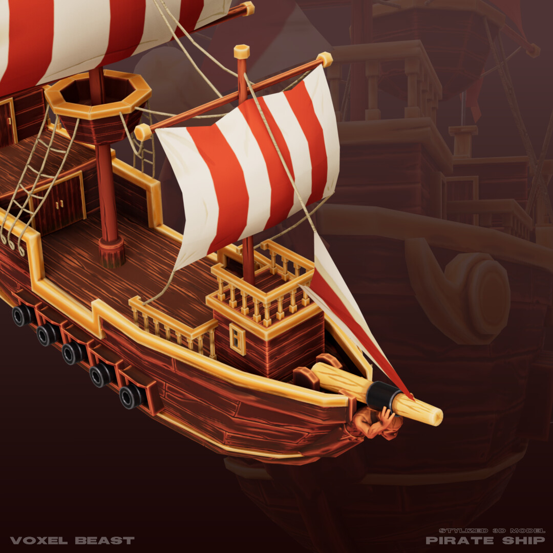 ArtStation - Stylized Pirate Ship