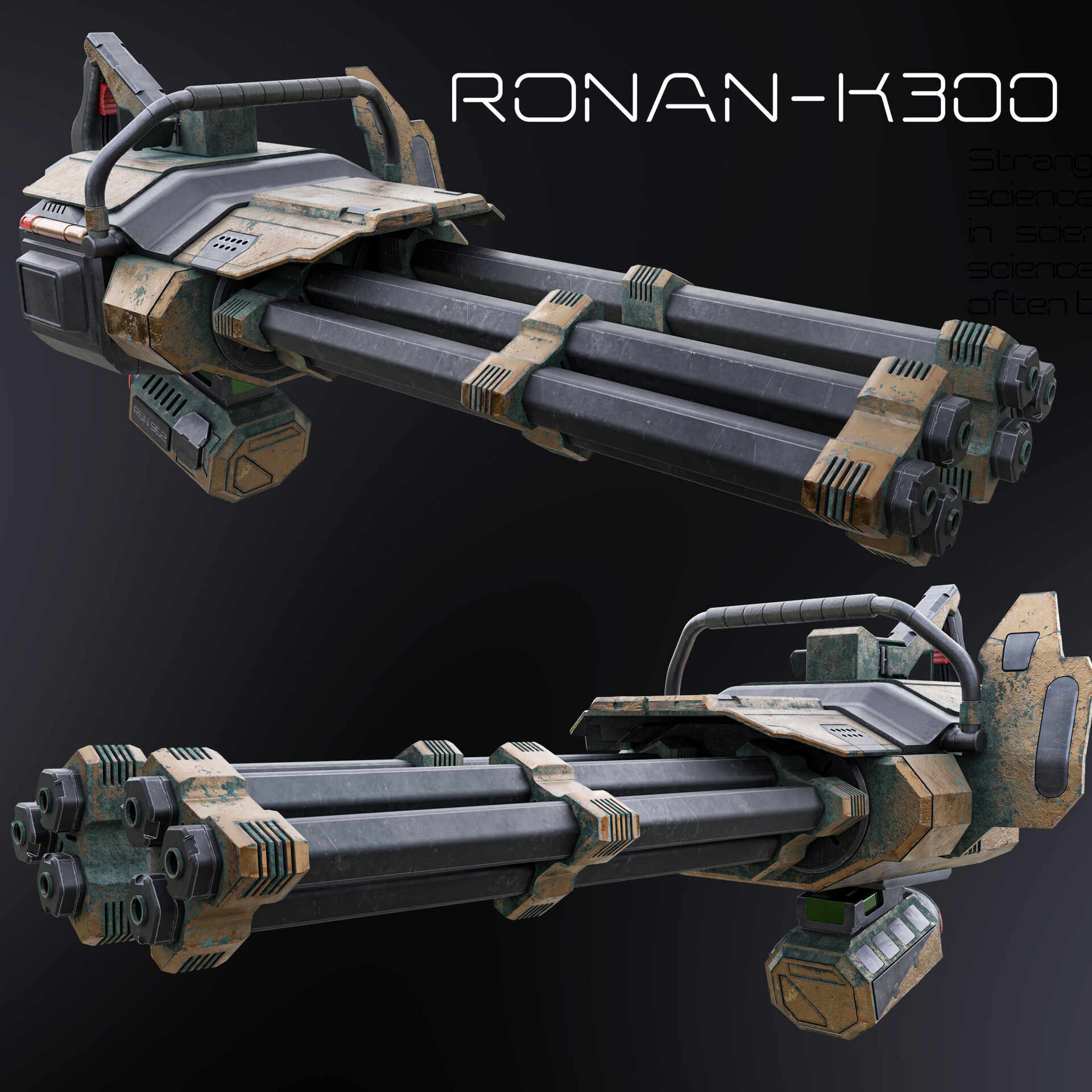 ArtStation - Ronan-k300 (sci-fi machine gun)