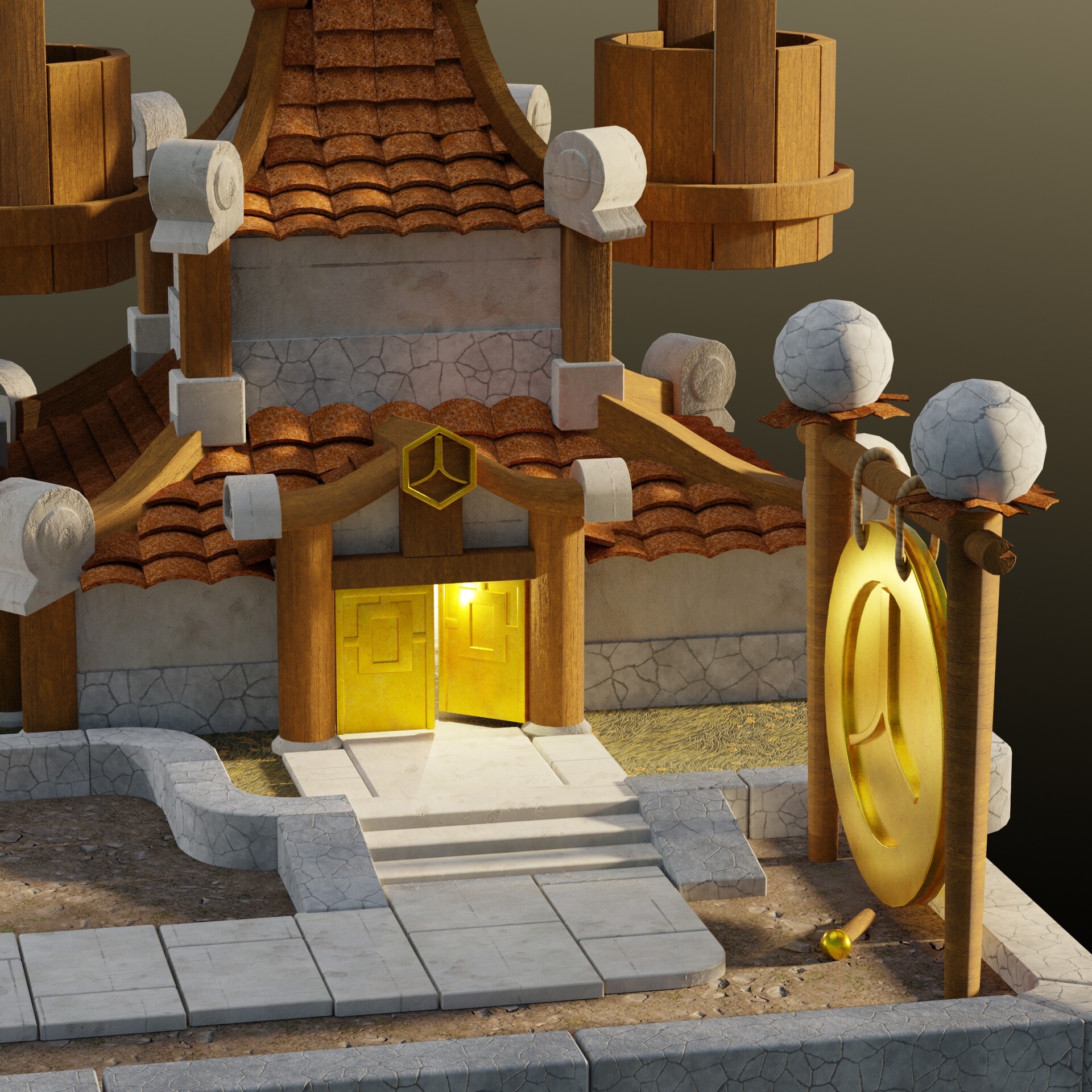 ArtStation - Castle in the casual style of Middle Poly