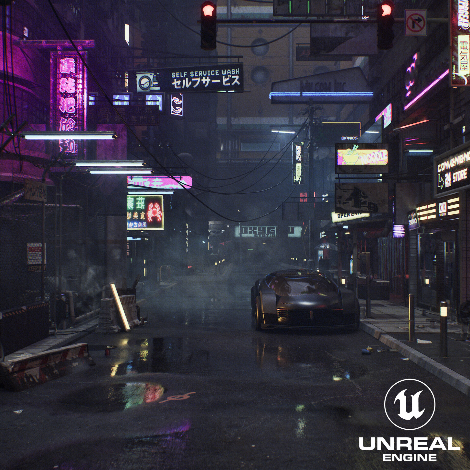 ArtStation - Cyber Streets Unreal Engine 5.3.1 Lumen with Hardware Raytrace