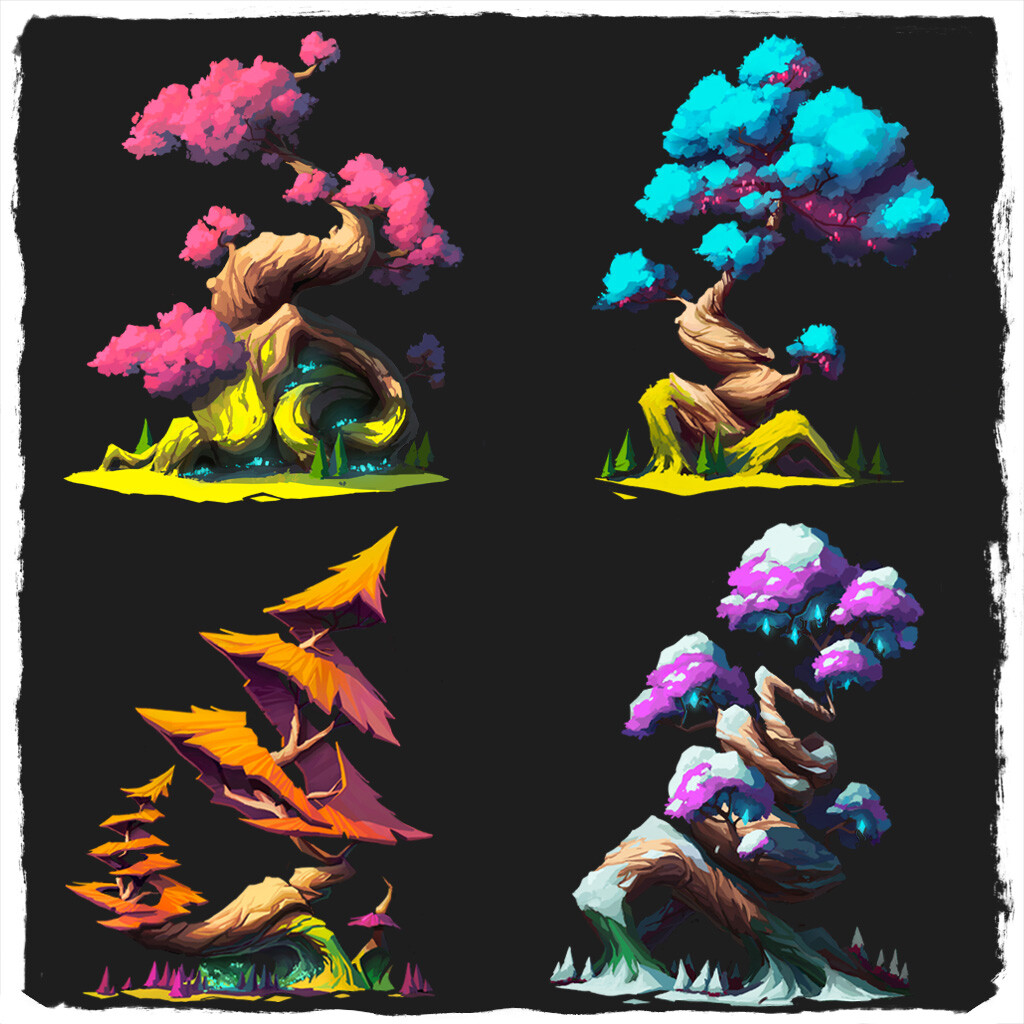 ArtStation - Seasonal Trees - Procreate