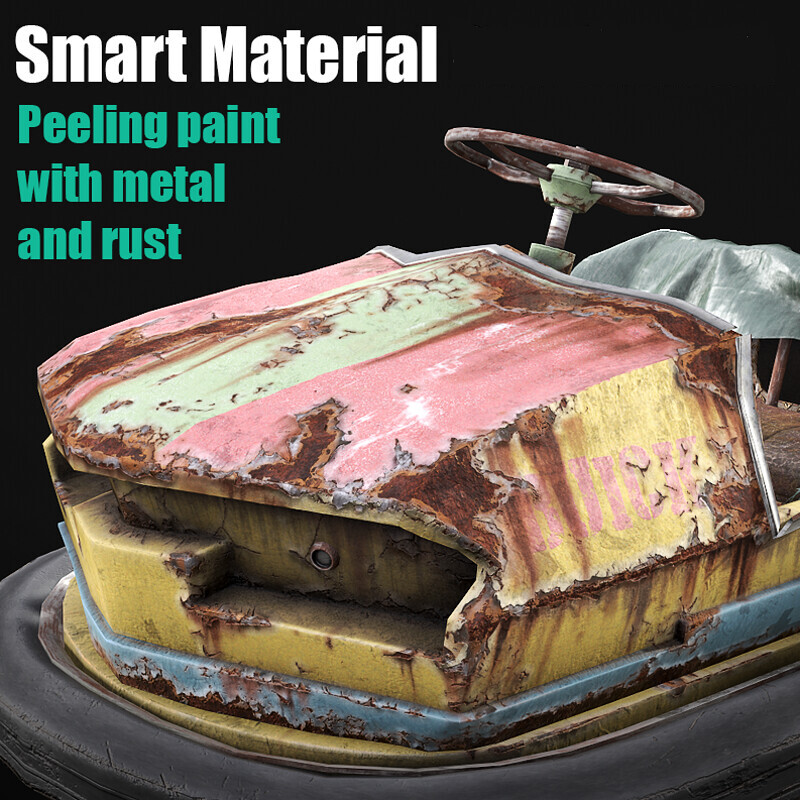 ArtStation - Peeling paint with rust smart material exercise