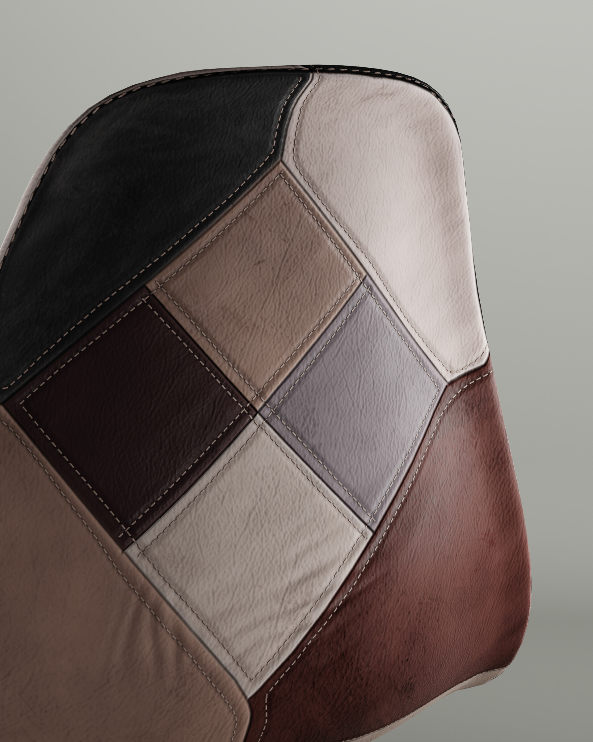 ArtStation - Patchwork Leatherette Dining Chair