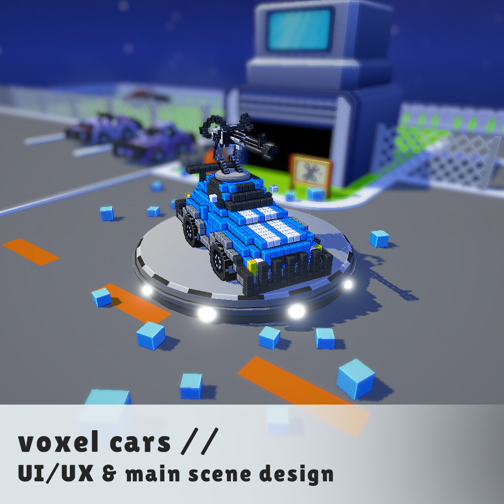ArtStation - Voxel Cars - UI/UX, Main Scene Design