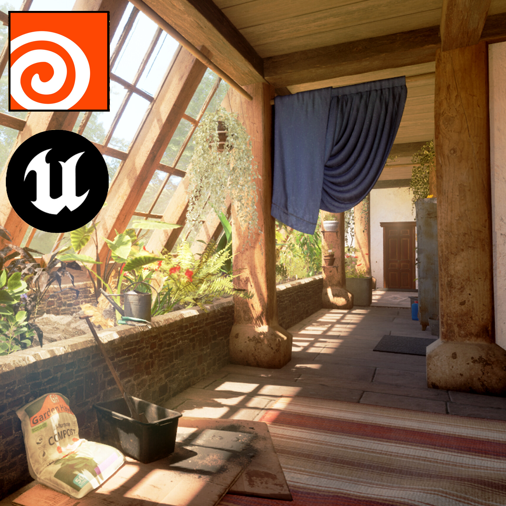 ArtStation - Earthship Greenhouse Corridor