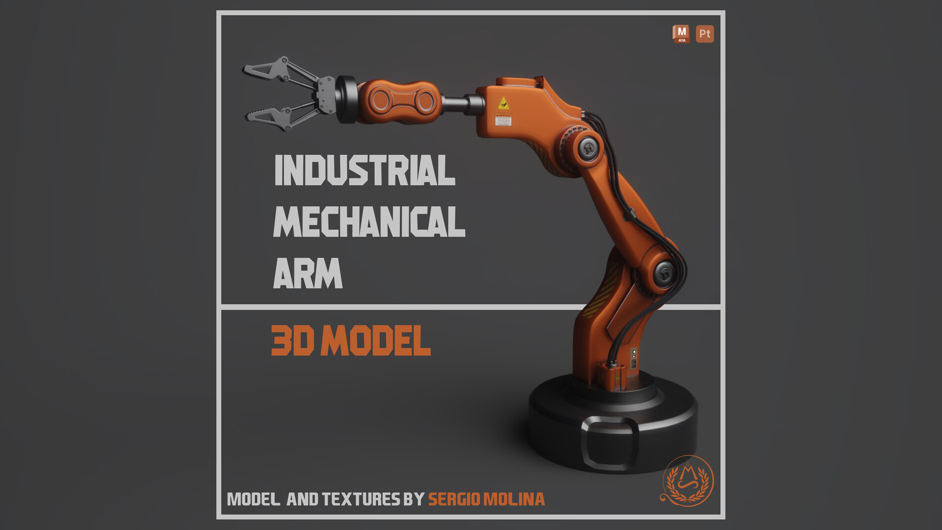 ArtStation - Industrial Mechanical Arm 3D Model
