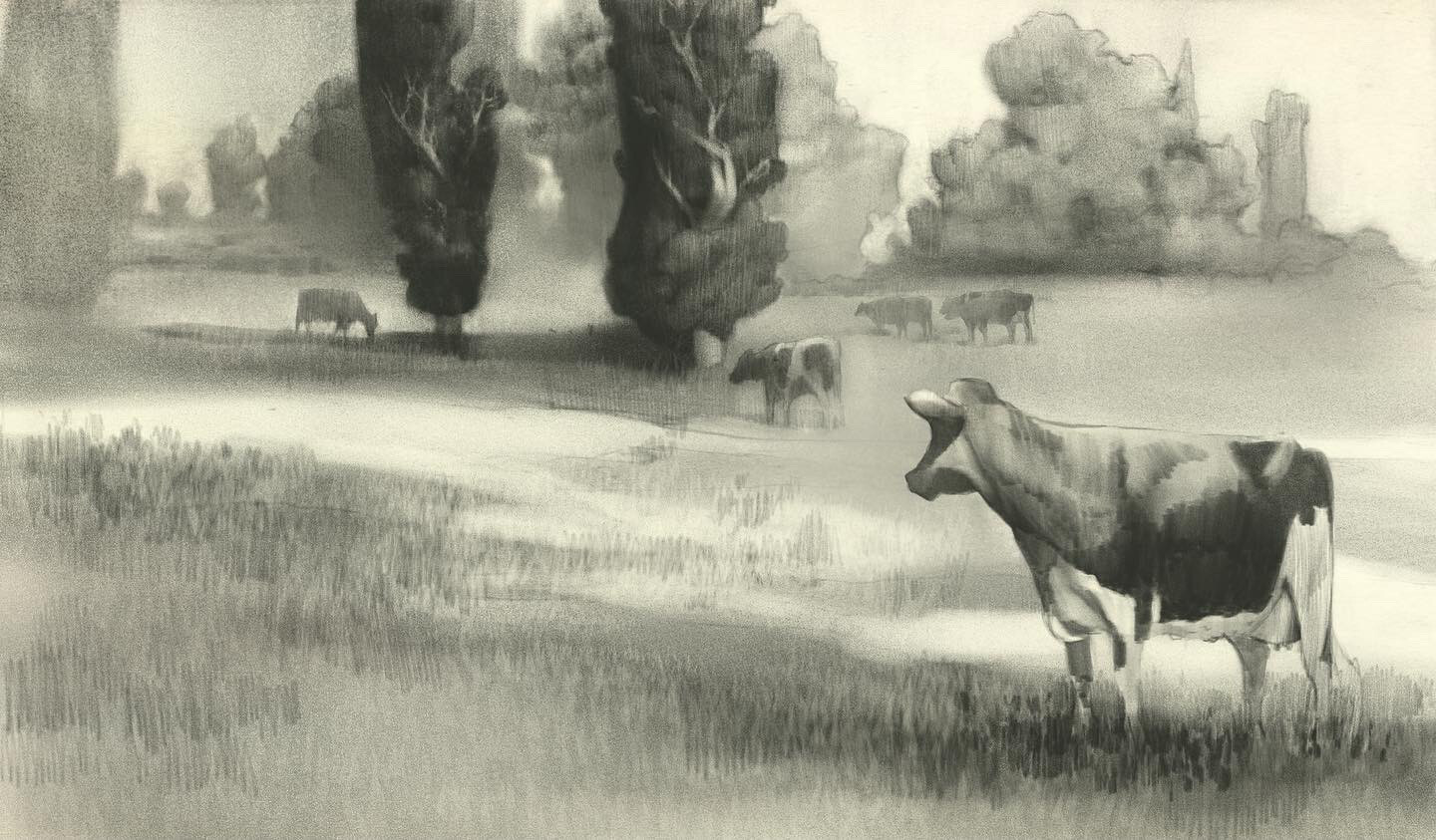 ArtStation - Grazing Cows