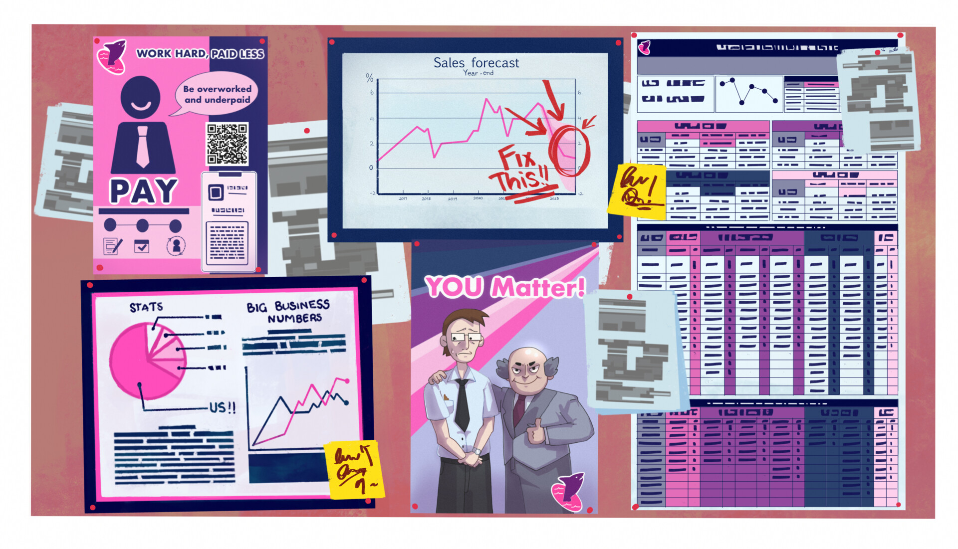 ArtStation - Business pin board (prop) - TLOAFM