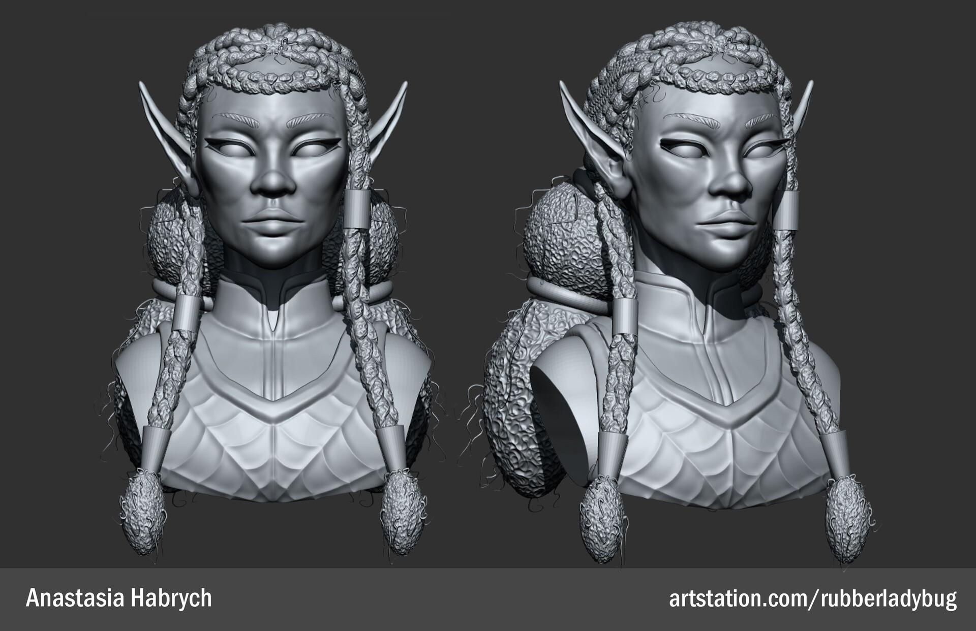 ArtStation - Character Bust from concept art