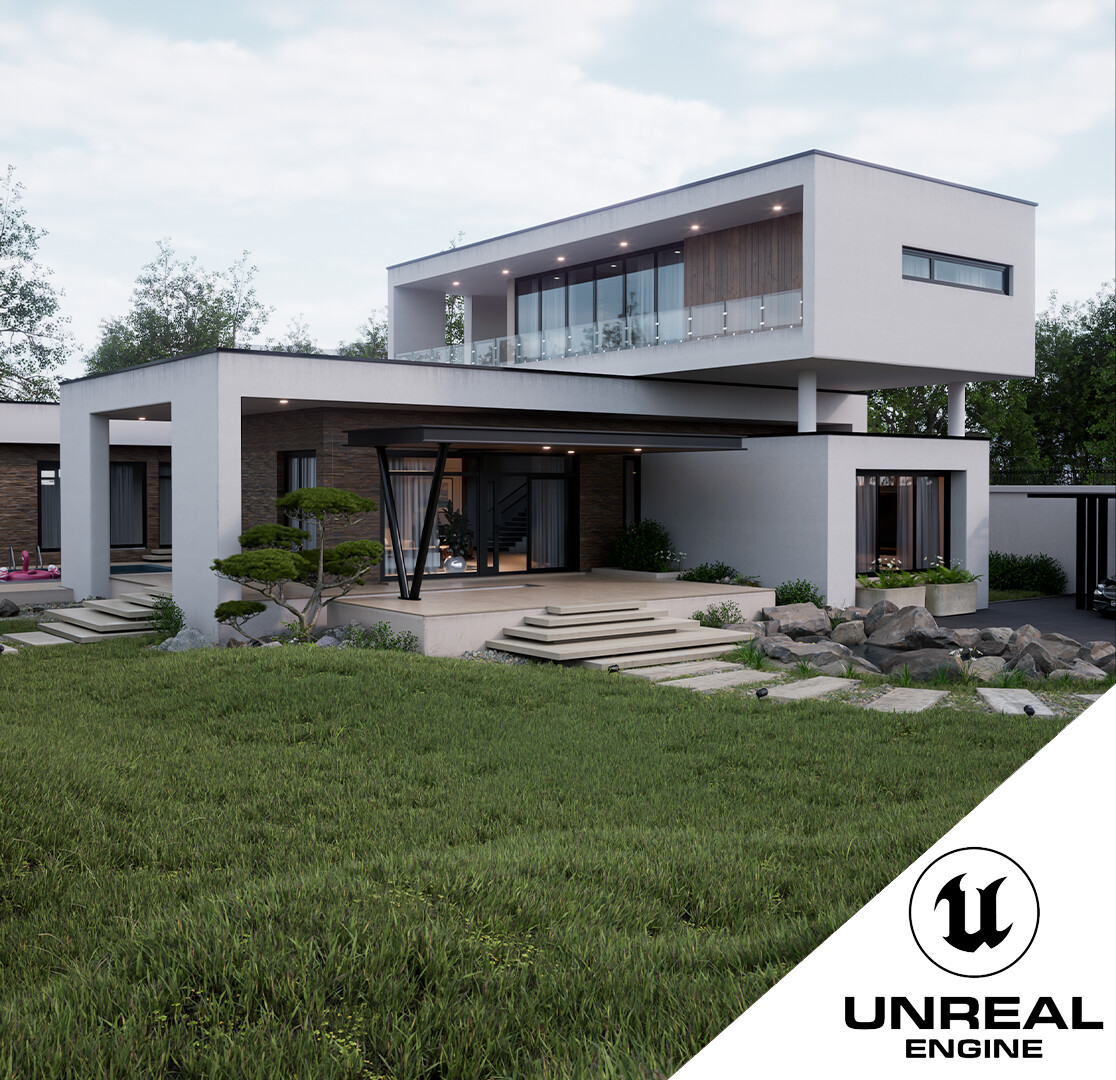 ArtStation - Blue Bay House (Exteriors) PATH TRACER - Unreal Engine ArchViz