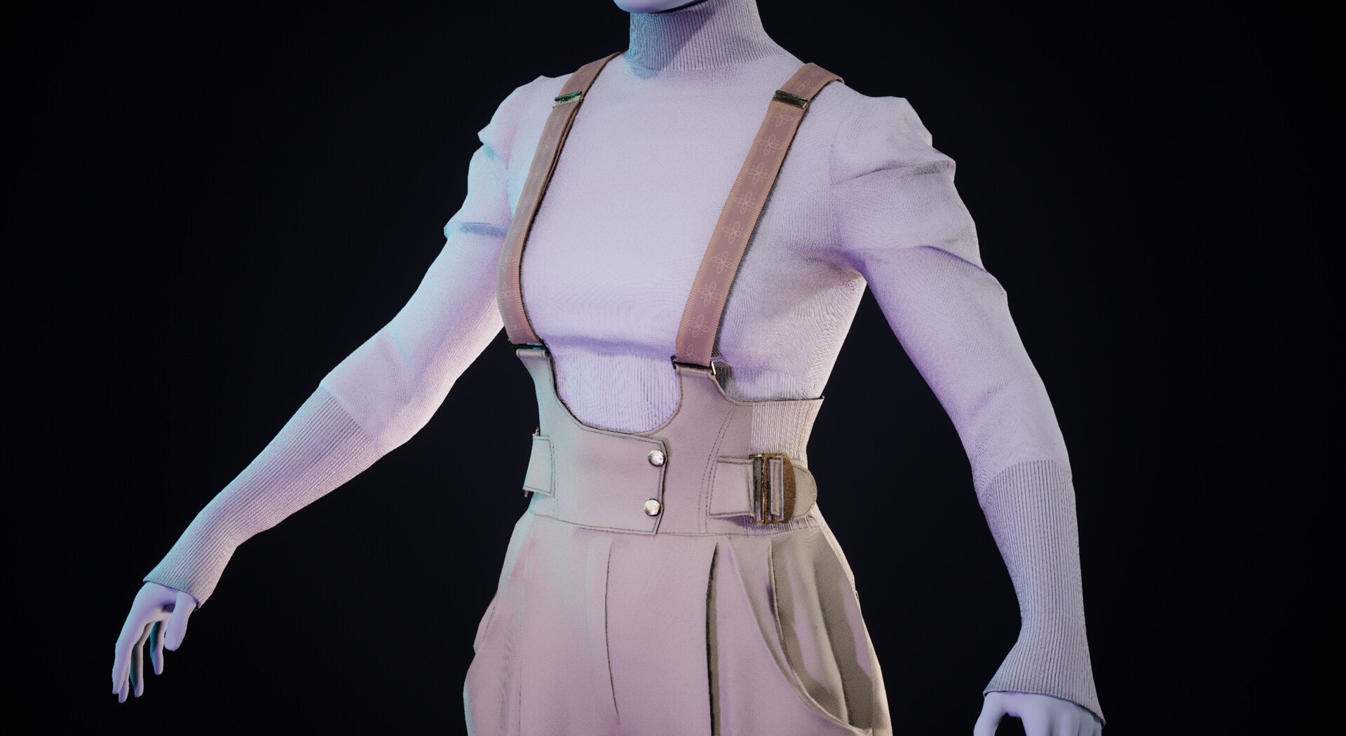 ArtStation - Overalls with Shoulders Sweater for HELIX Metaverse