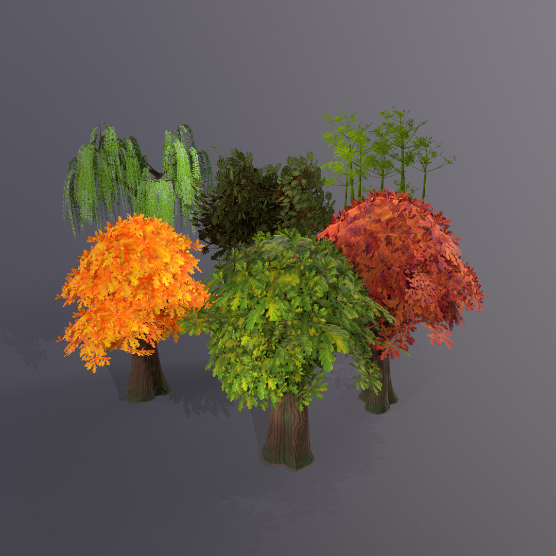 ArtStation - Fantasy stylized trees: hand-painted Unreal Engine foliage