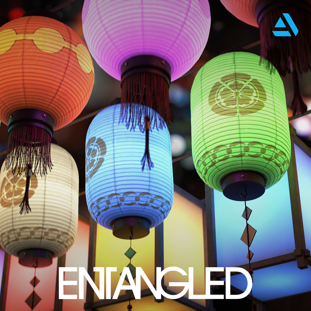 ArtStation - Hanging Japanese lanterns