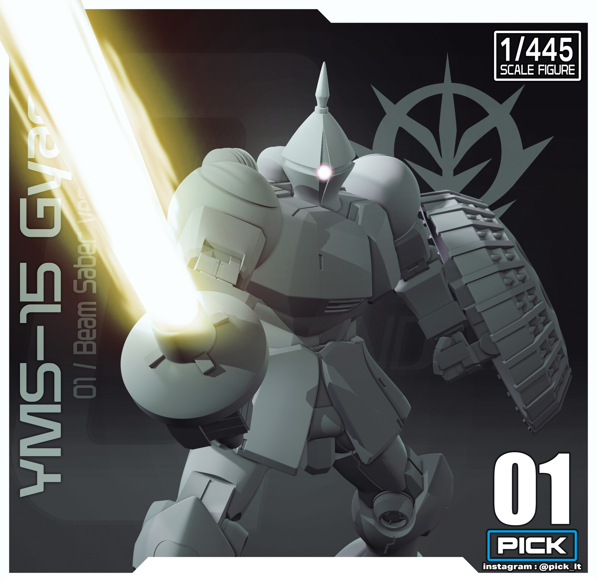 ArtStation - 01/ YMS-15 Gyan Beam Saber ver. / 3D Resin Print Mini ...