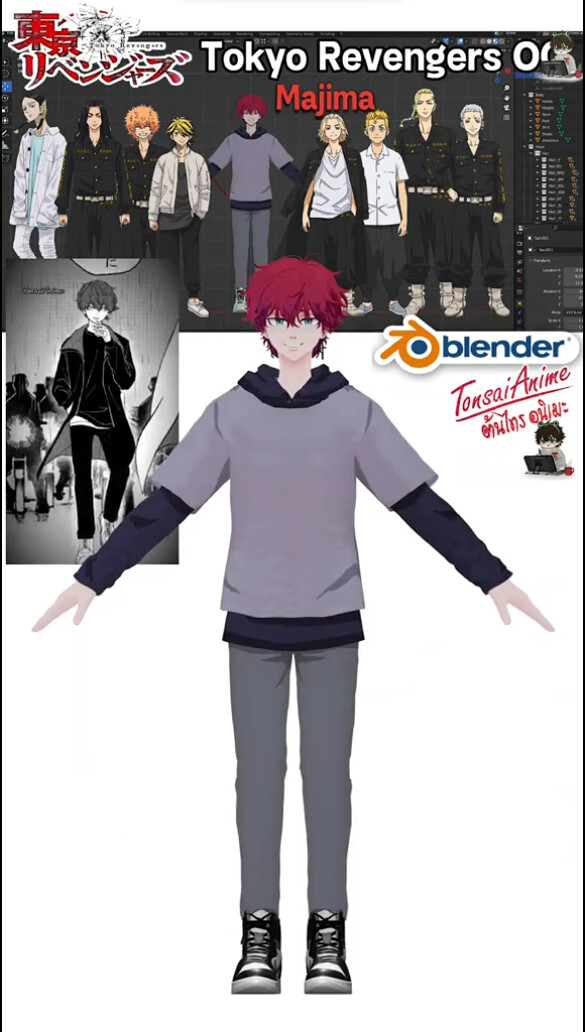 ArtStation - DARUMA MAJIMA (3D Modeling) | Tokyo Revengers 東京卍リベンジャーズ ...