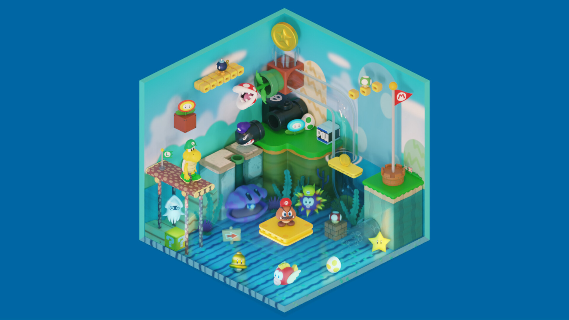 ArtStation - Super Mario Scene Fan Art (Animated)