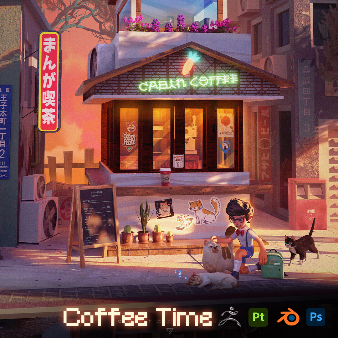 ArtStation - Coffee Time illustration