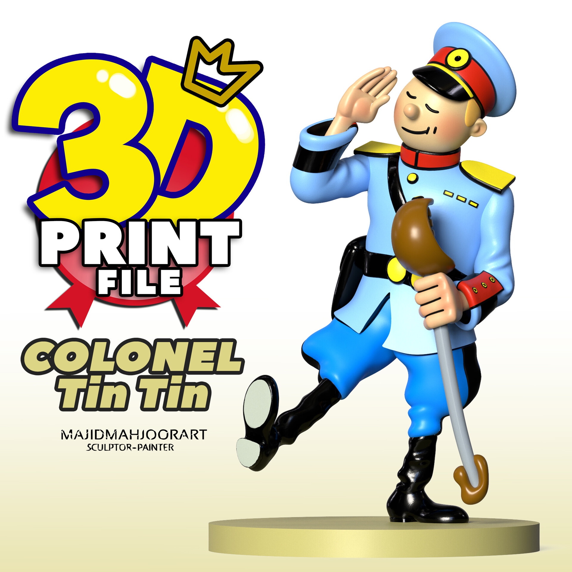 ArtStation - COLONEL TINTIN 3D printable statue