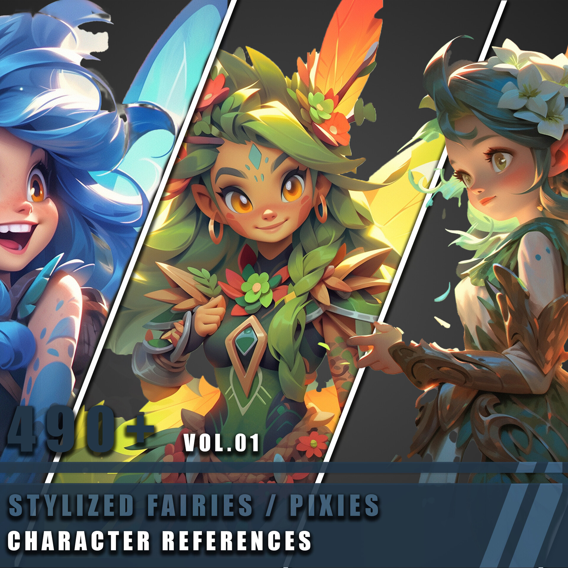ArtStation - 490+ Stylized Fairies / Pixies - Character References Vol.01