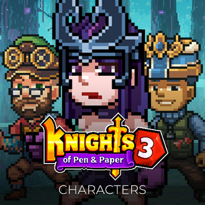 ArtStation - Knights of Pen & Paper 3 Characters