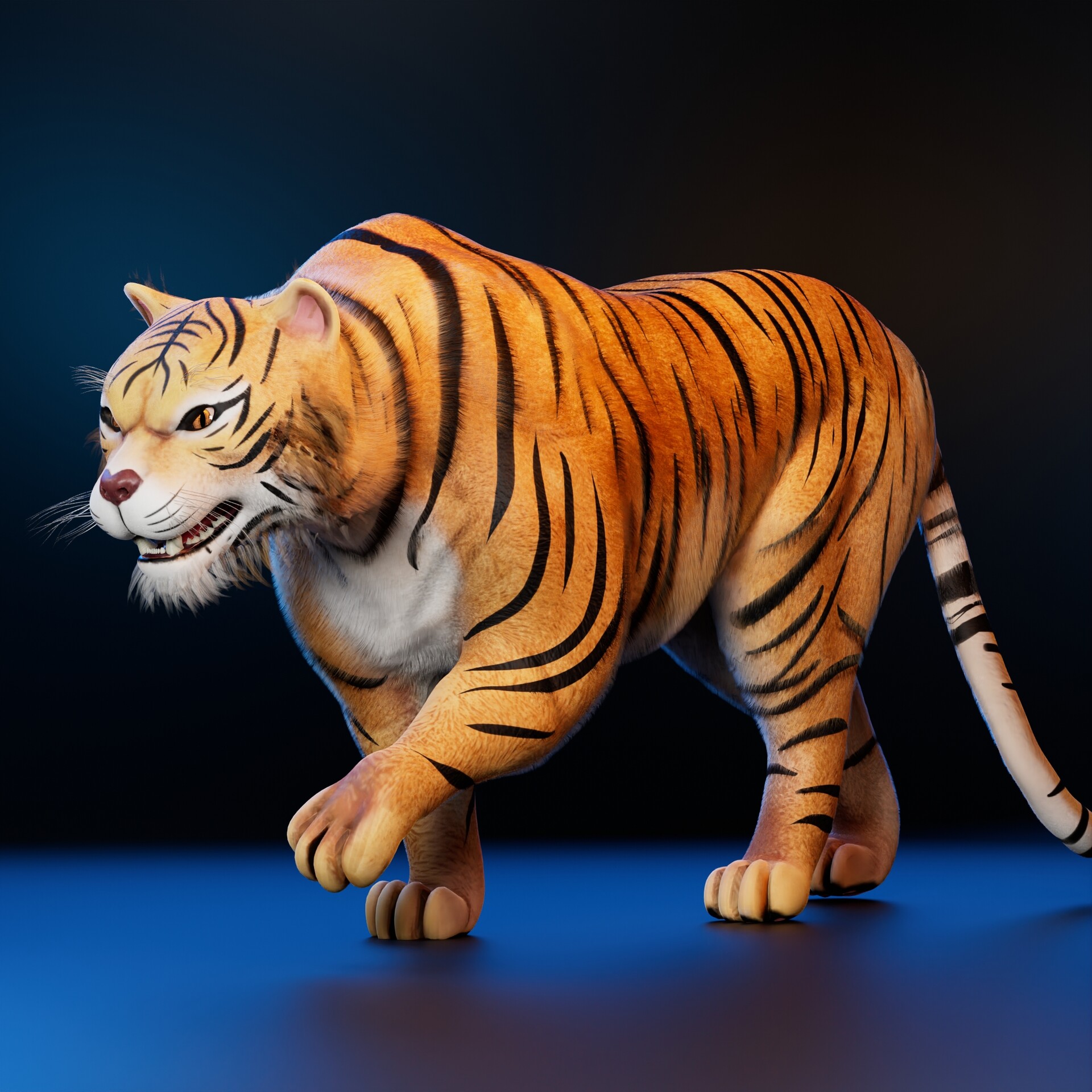 ArtStation - Semi Real Tiger - 3D Model