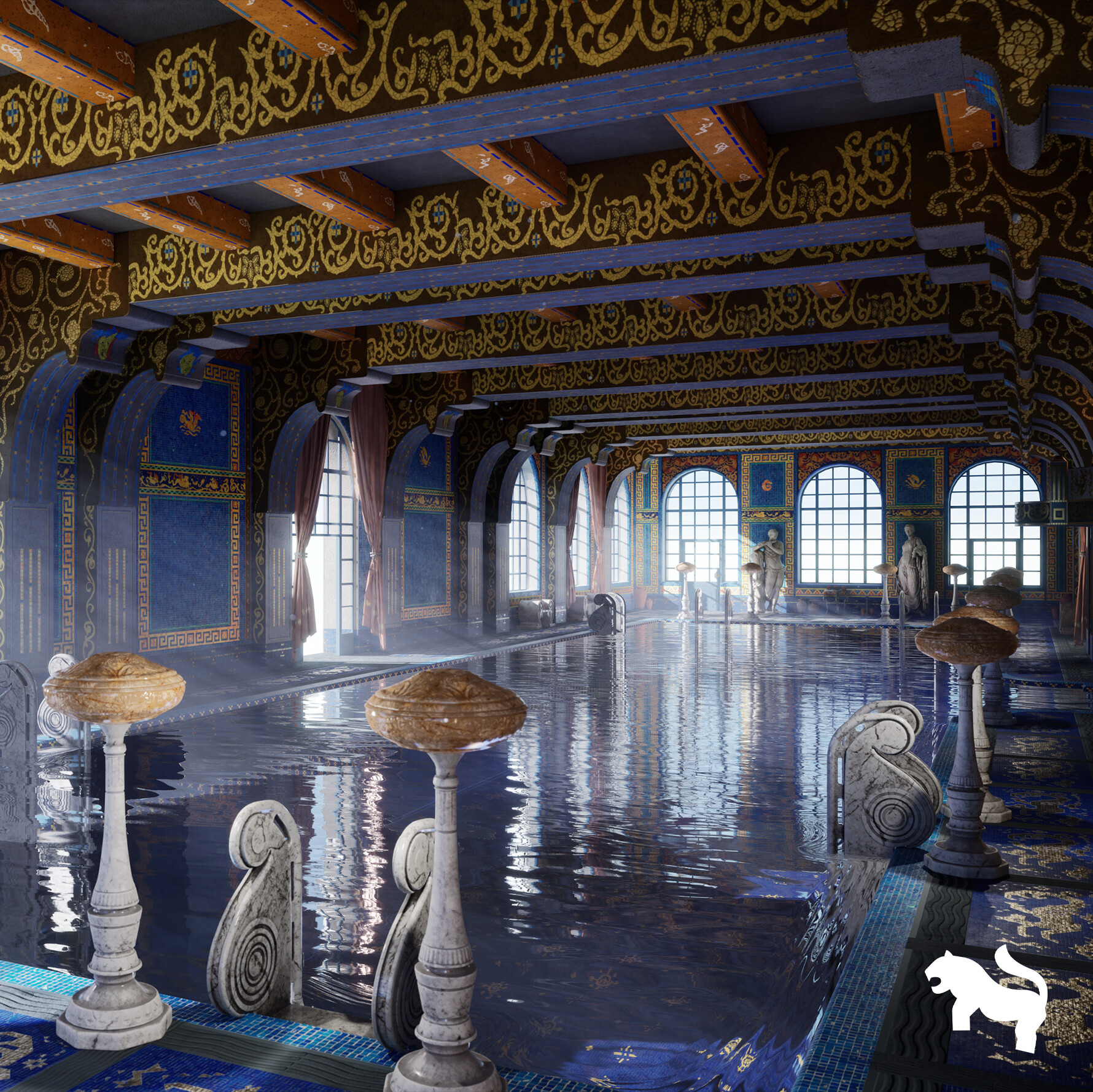 ArtStation - Roman Swimming Pool Environment