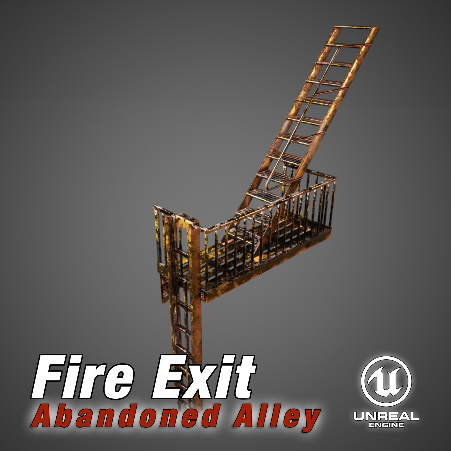 ArtStation - Weathered Fire Exit - Abandoned Alley Diorama