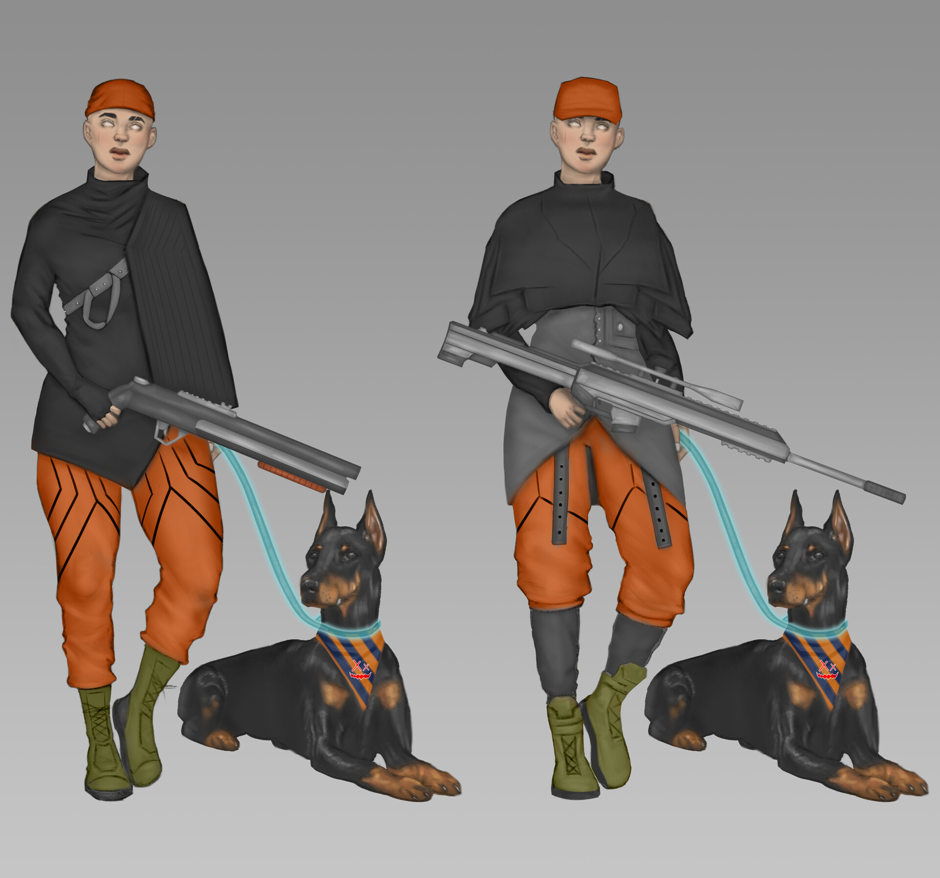 ArtStation - The Hitman & her Companion Dog
