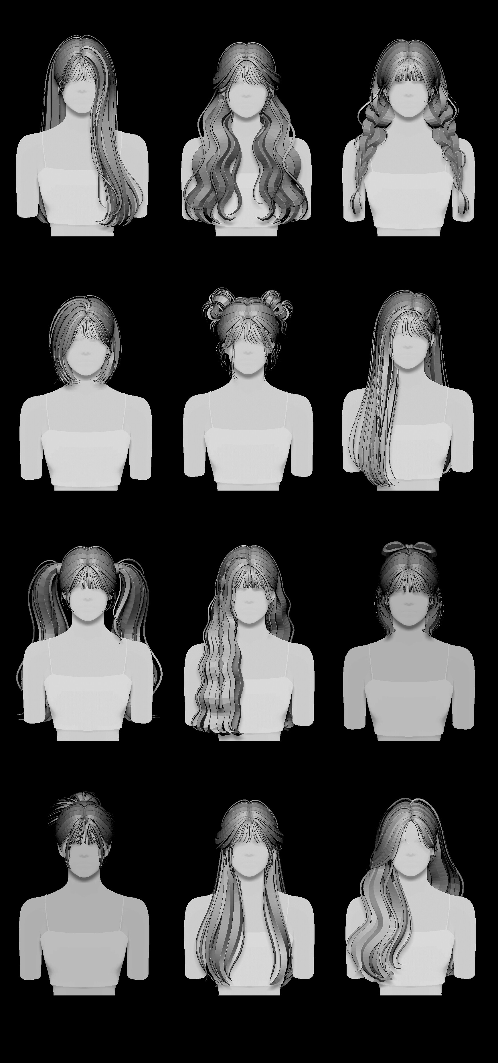 ArtStation - Low poly hair