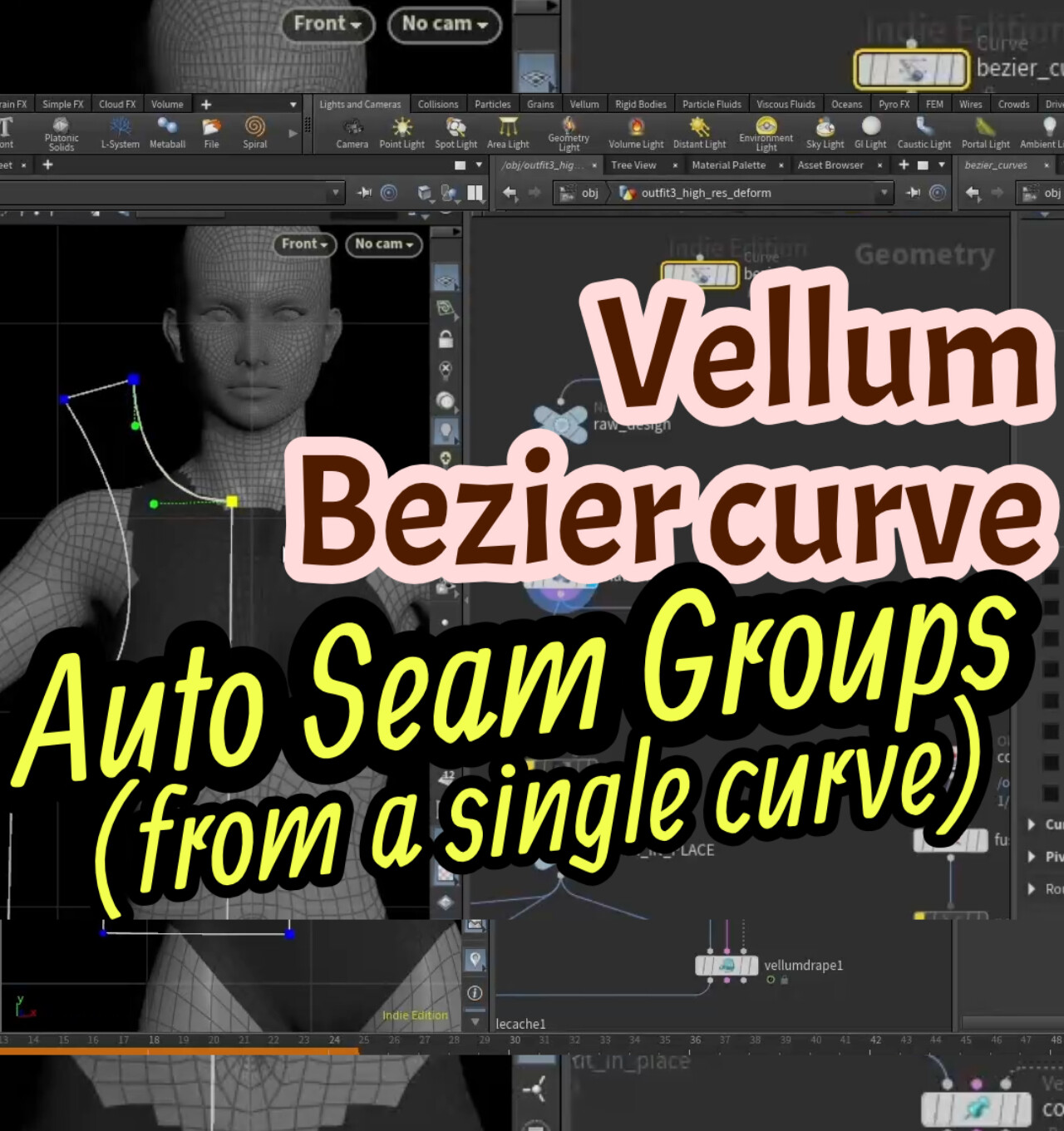 ArtStation - Vellum cloth using Bezier curves - all in Houdini