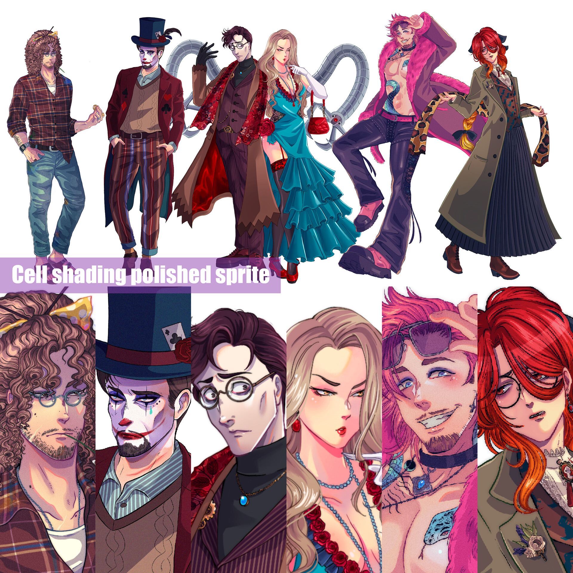 ArtStation - Polished cell shading fullbody sprite