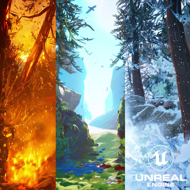 ArtStation - Unreal Niagara - Water/Fire/Snow/Wind/Animals ...