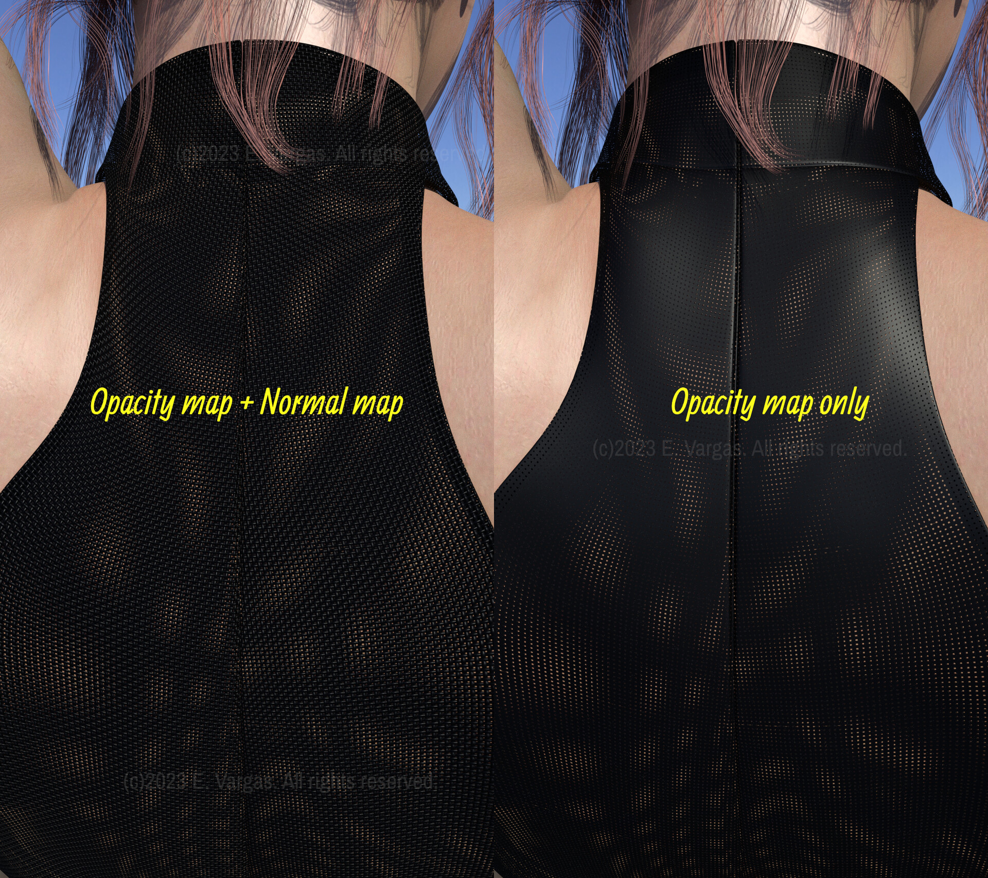 ArtStation - Normal map in fabrics weave (with and without)