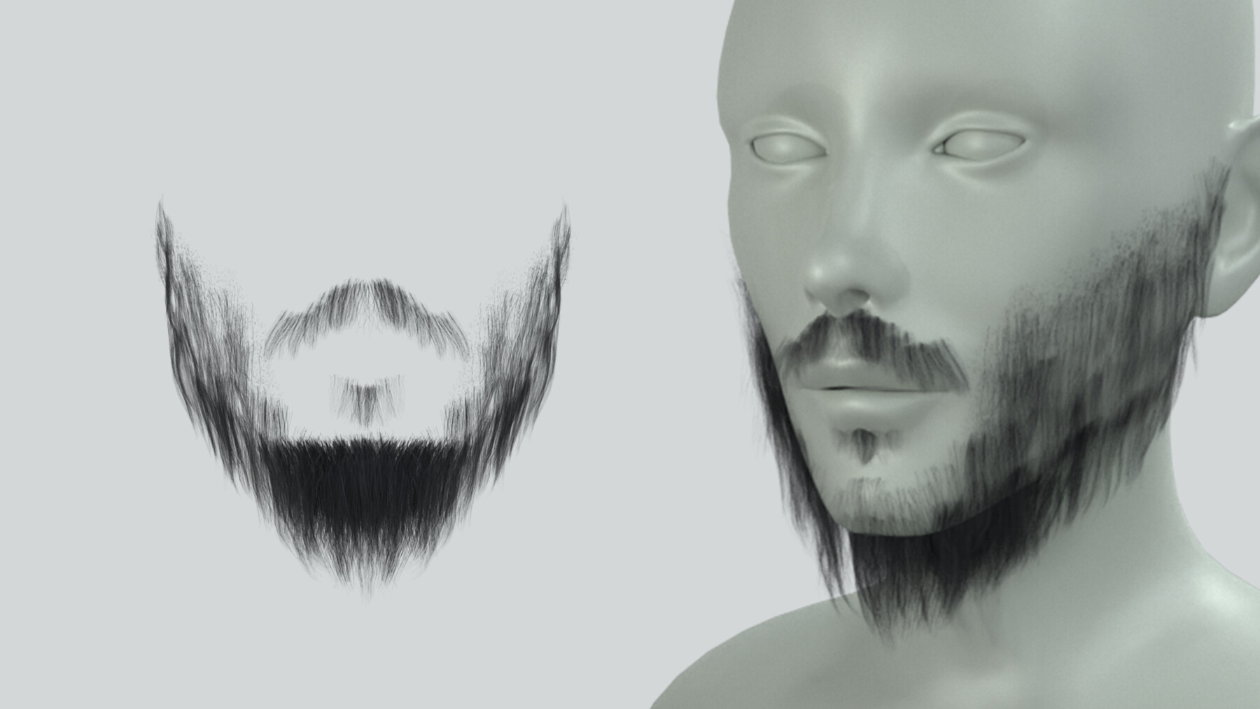 ArtStation - Realtime men beard hairstyle Game ready
