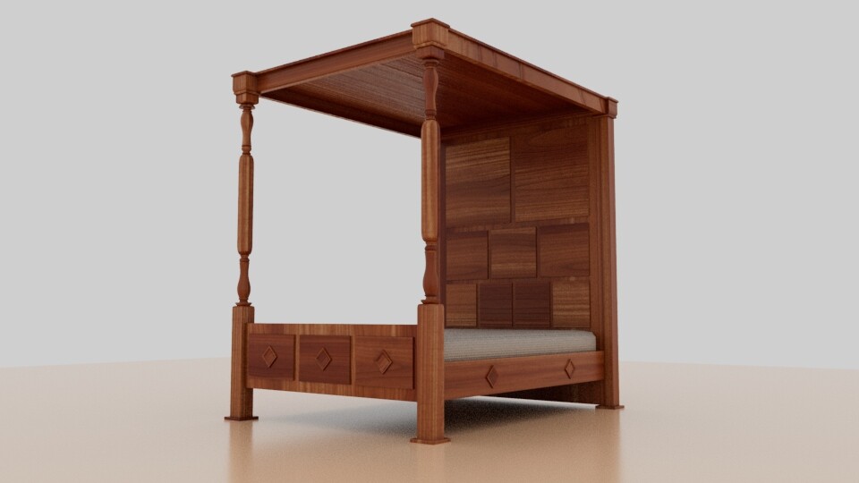 ArtStation - 3D Models - Bed - Perfume Box - Table - Candle Stick - Chair