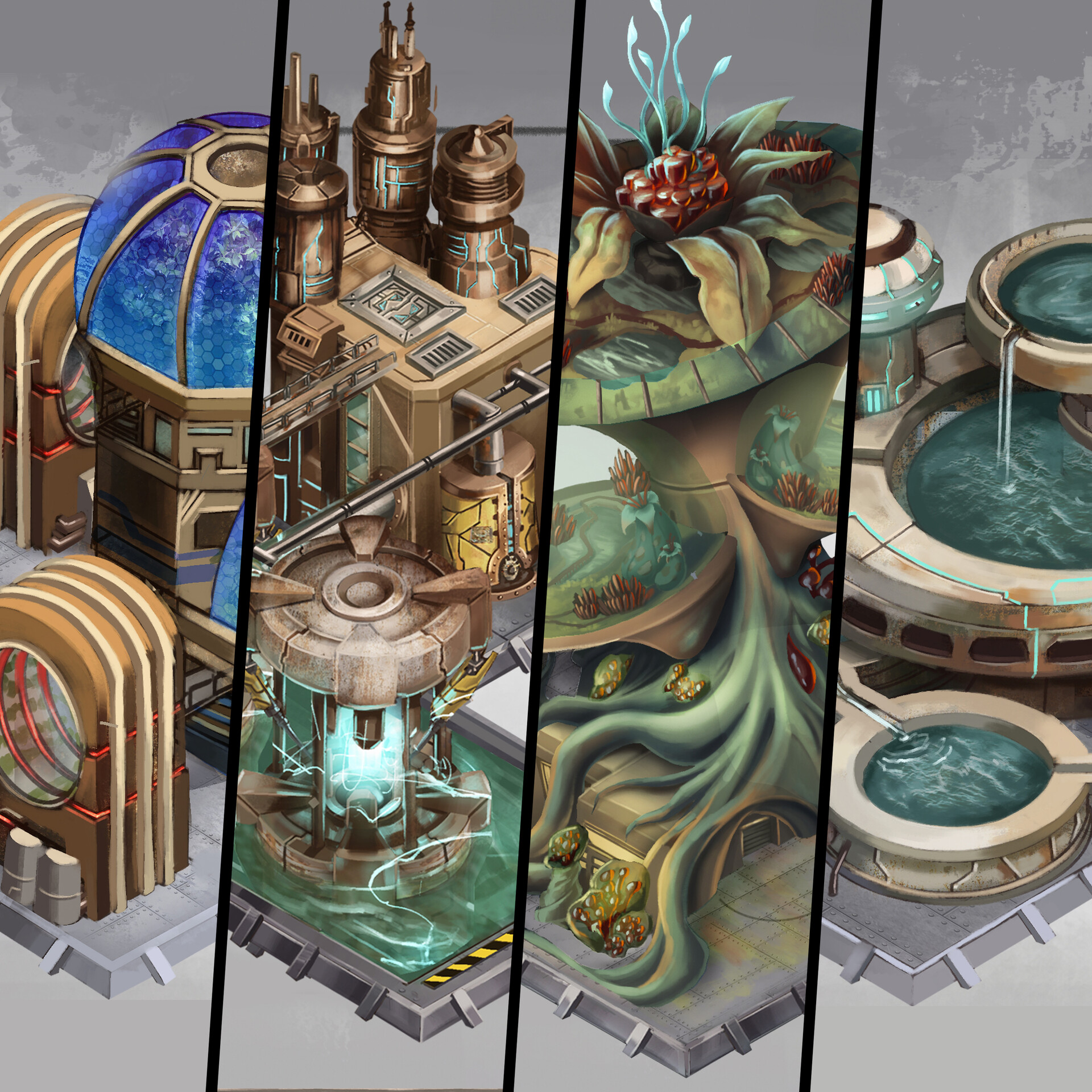 ArtStation - Derelict Void factory buildings - Studio Work