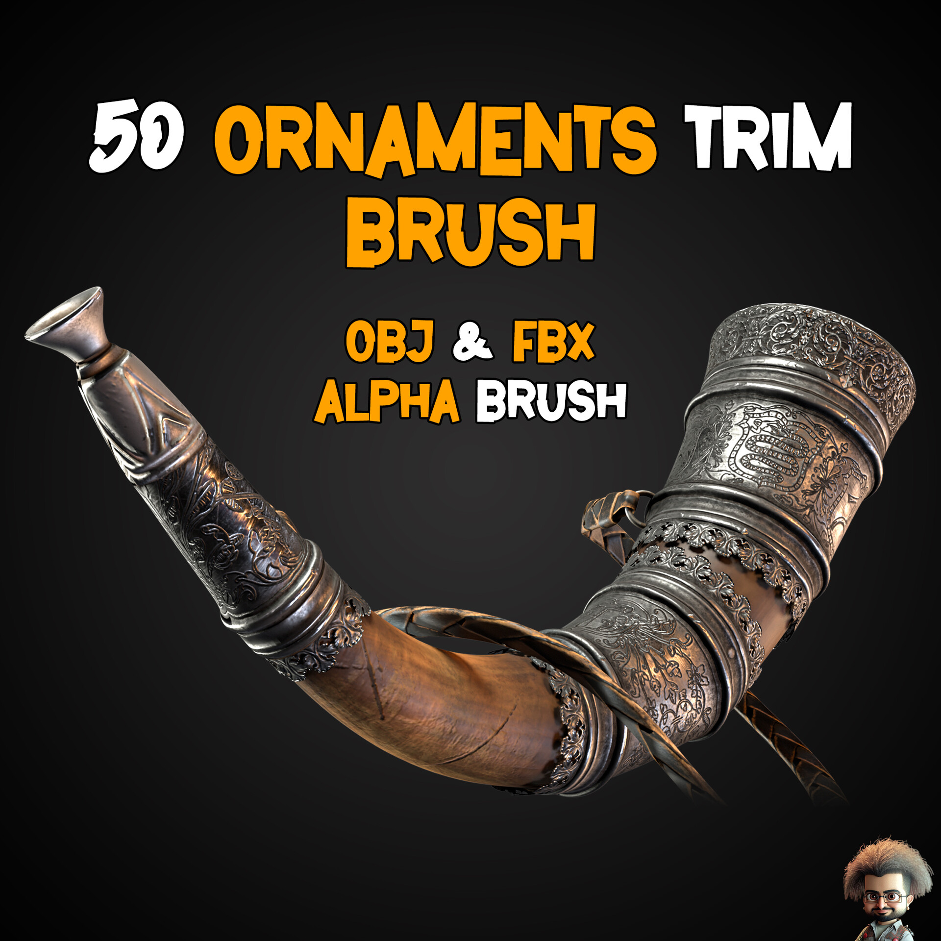 ArtStation - 50 Ornaments Trim Brush – Vol 12