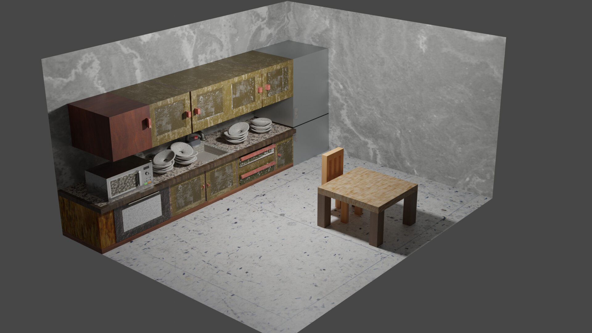 ArtStation - Low Poly Kitchen Scene