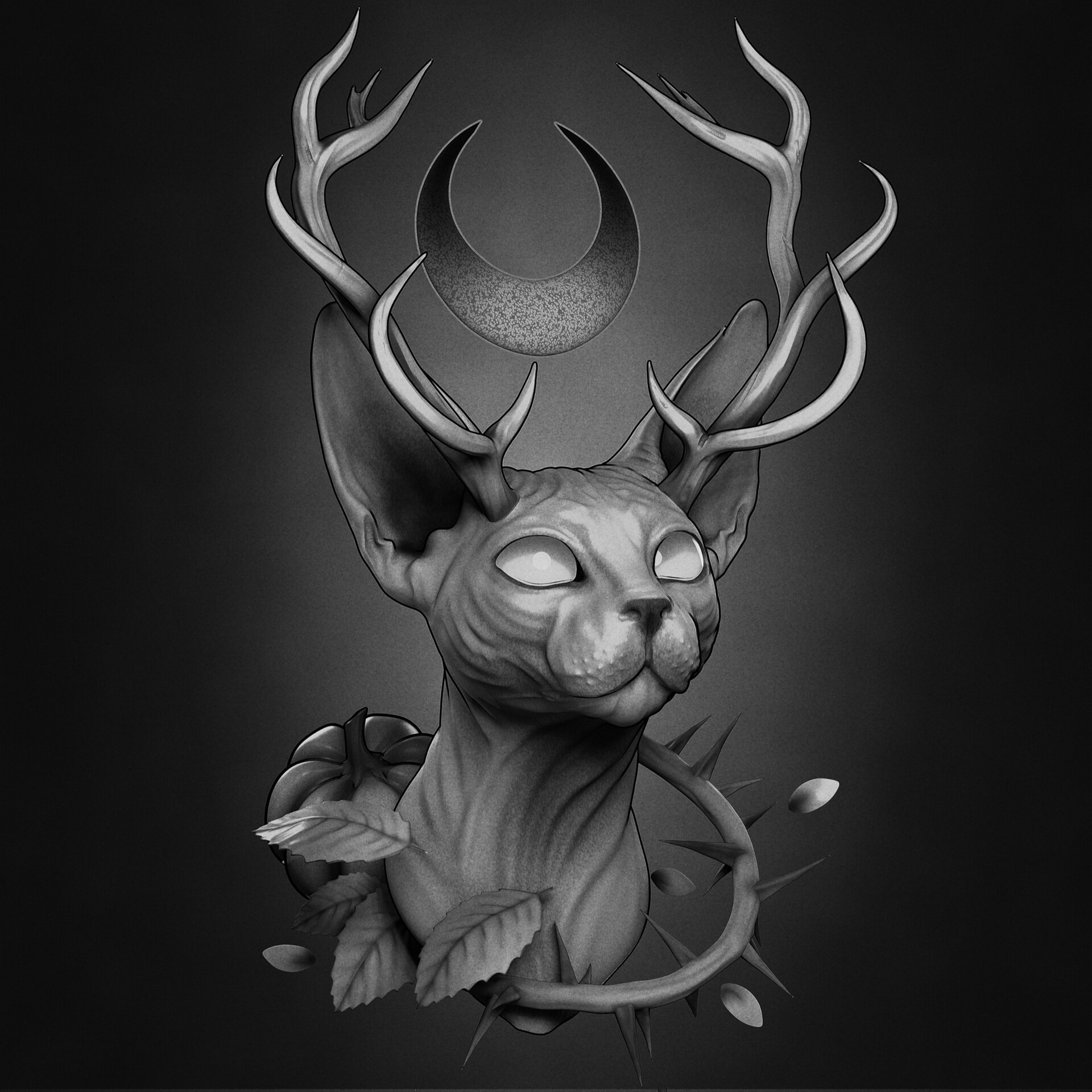 ArtStation - 3D Model: Cryptid Sphinx (Sculptober challenge)