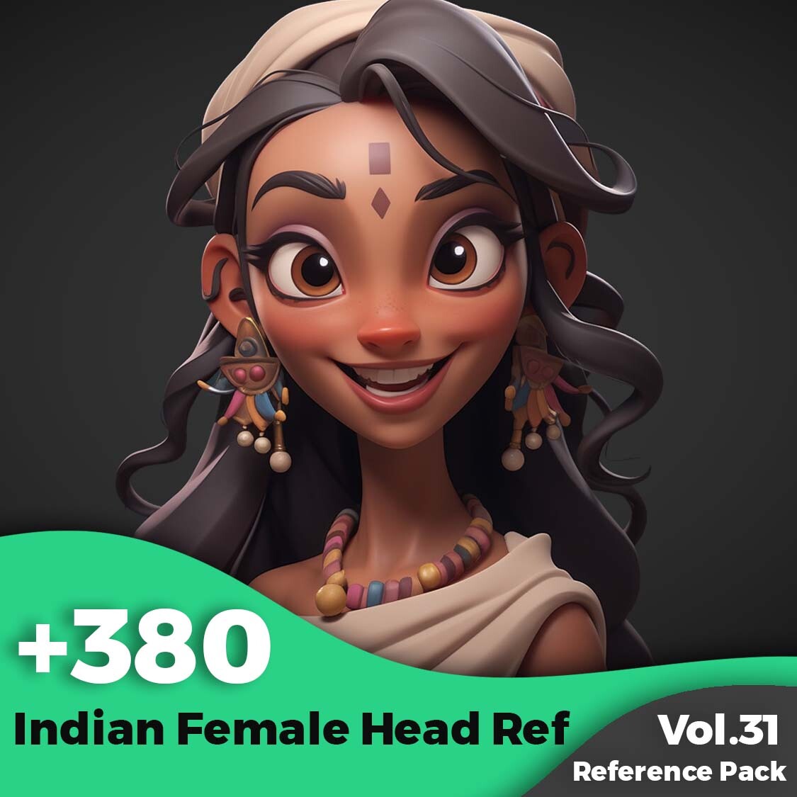 ArtStation - +380 Indian Female Head Reference(4k)