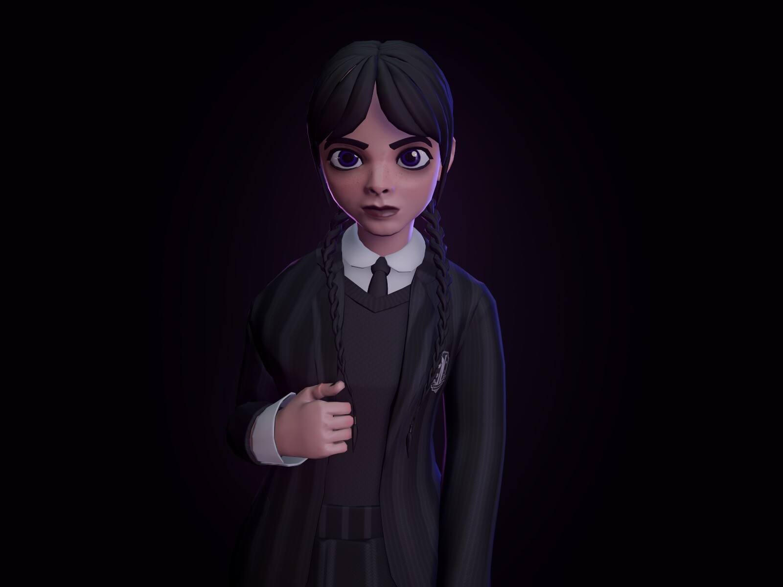 ArtStation - Stylized Wednesday Addams
