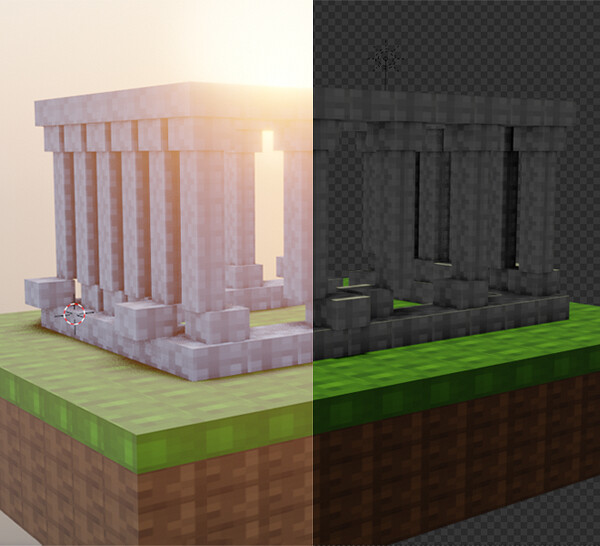 ArtStation - Minecraft Building Collapse