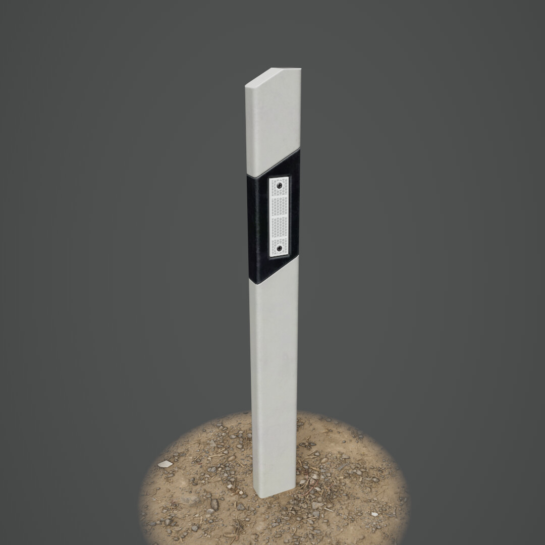 ArtStation - Road Reflector Post 01