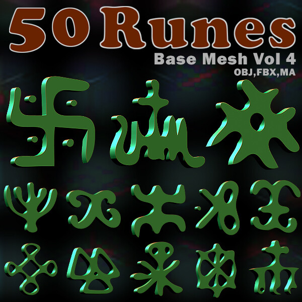 ArtStation - 50 Runes Base Mesh Vol 4